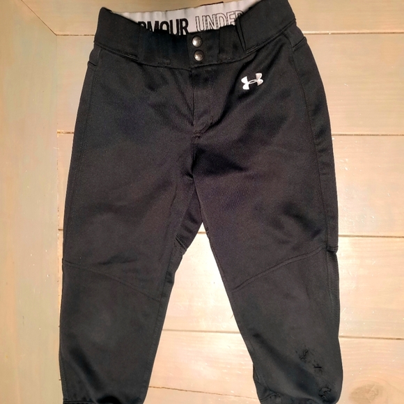 Under Armour | Bottoms | Youth Girls Under Armour Black Softball Pants ...